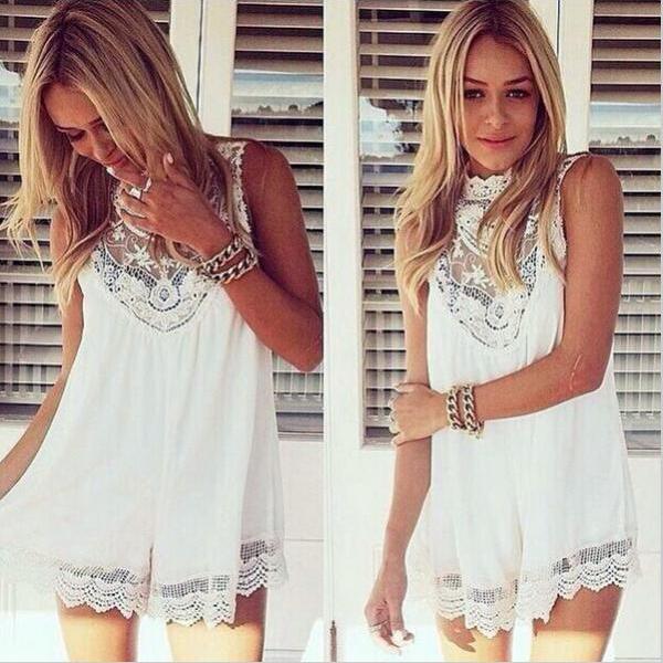 Sexy Lace Stitching Dress On Luulla